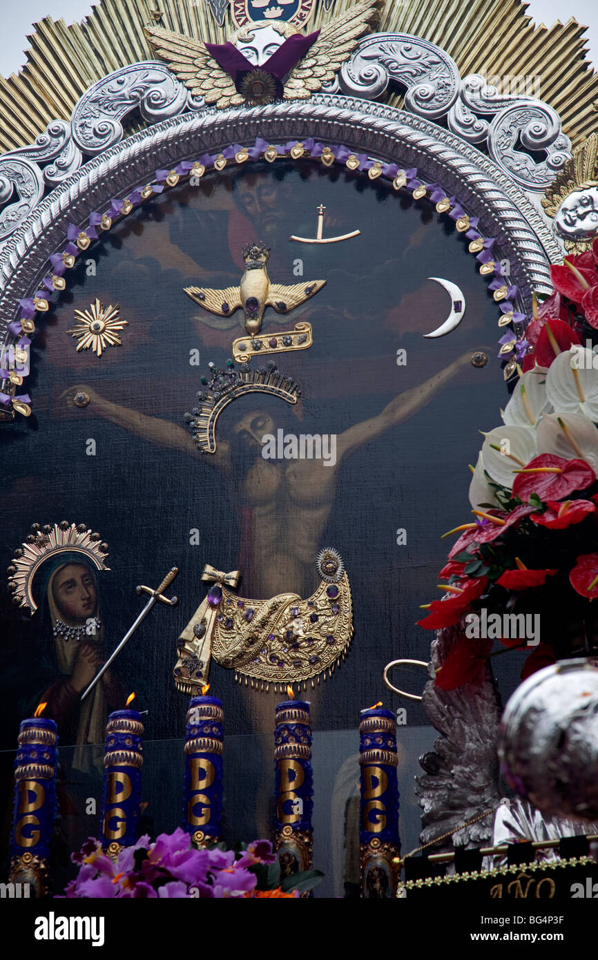 The Senor de Milagros, or Lord of Miracles Procession, in Lima, Peru ...