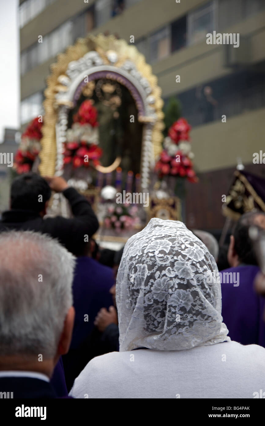 The Senor de Milagros, or Lord of Miracles Procession, in Lima, Peru ...
