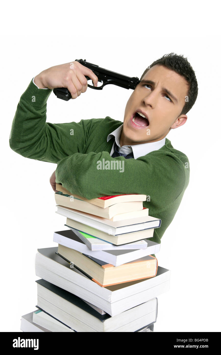 Funny boy unhappy books hi-res stock photography and images - Alamy