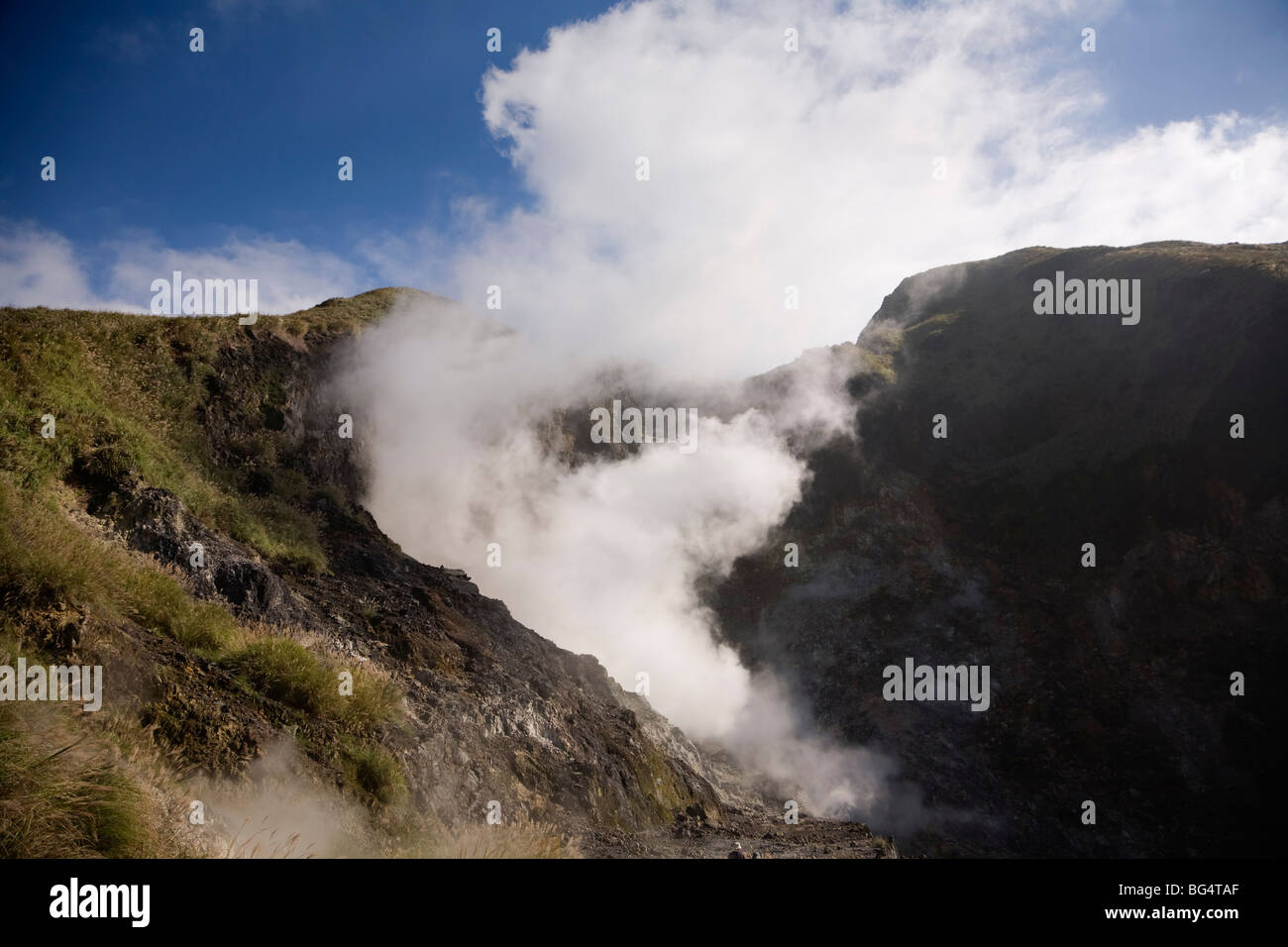 Steaming fumaroles at Siaoyoukeng in Yangmingshan National Park, Taipei ...