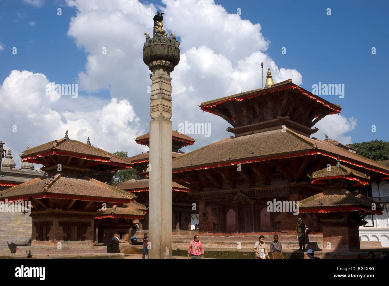 King Pratap Malla's column in front of the Jagannath Temple at the ...