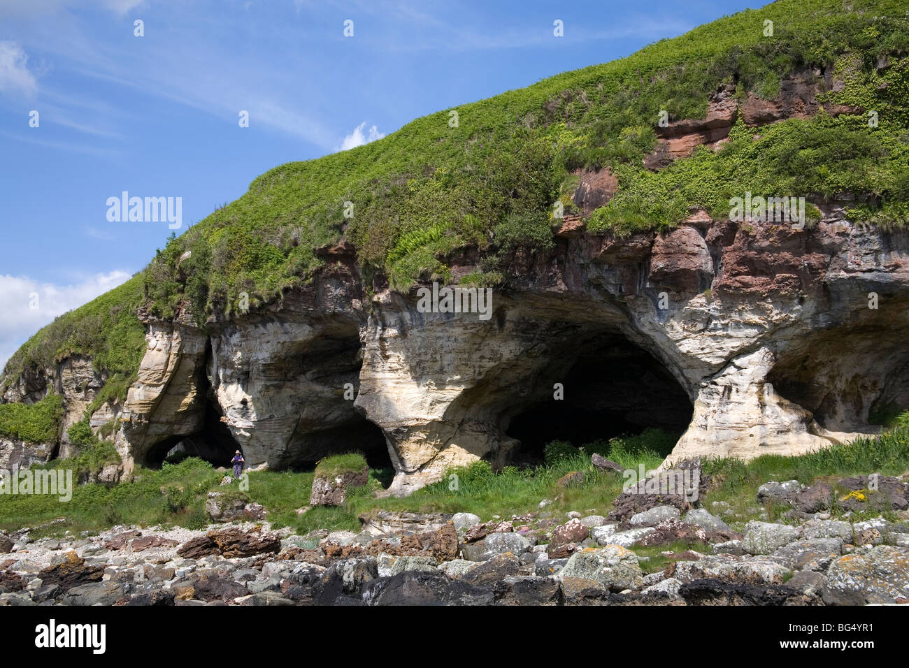 Kings Cave area near Blackwaterfoot, The Isle of Arran, Scotland Stock ...