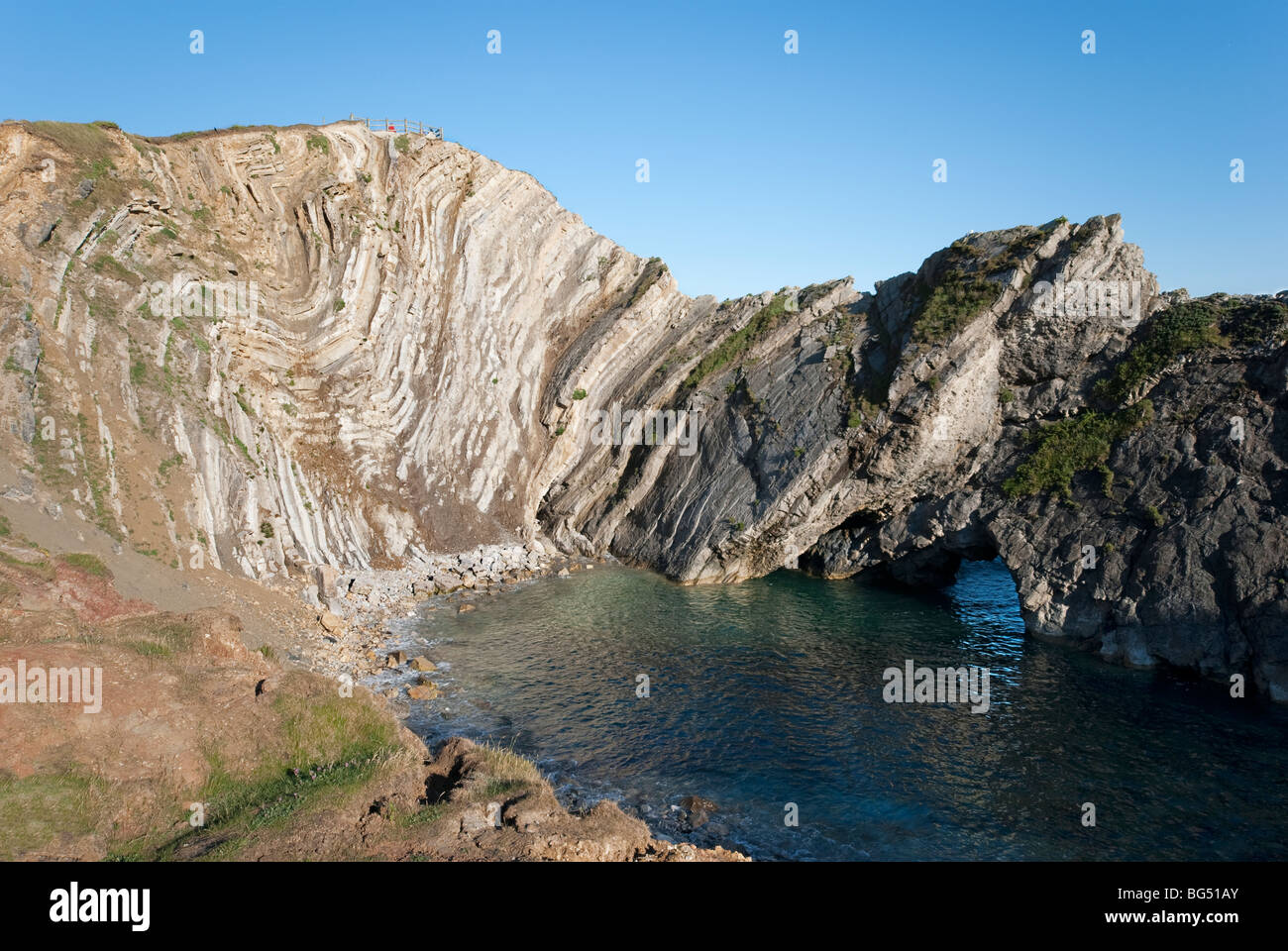 Stair Hole Rock formation and arch at Lulworth Cove part of the ...