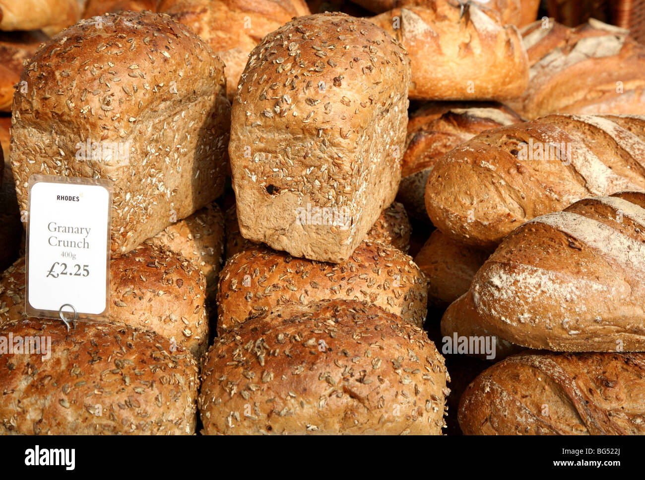 Bread on sale in Jubilee food market, Borough, London Stock Photo - Alamy