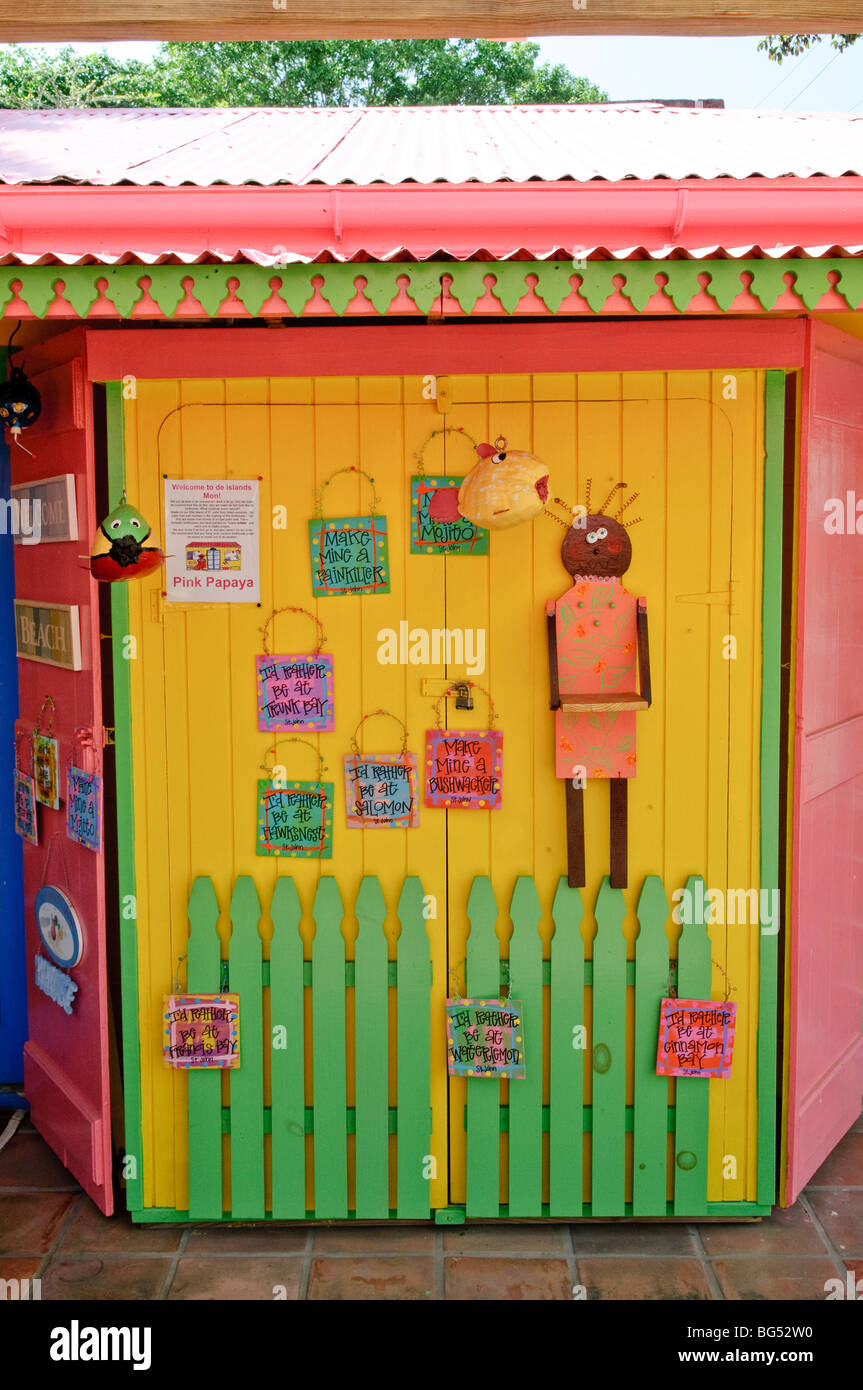 CRUZ BAY, US Virgin Islands — The Pink Papaya, a colorful souvenir ...