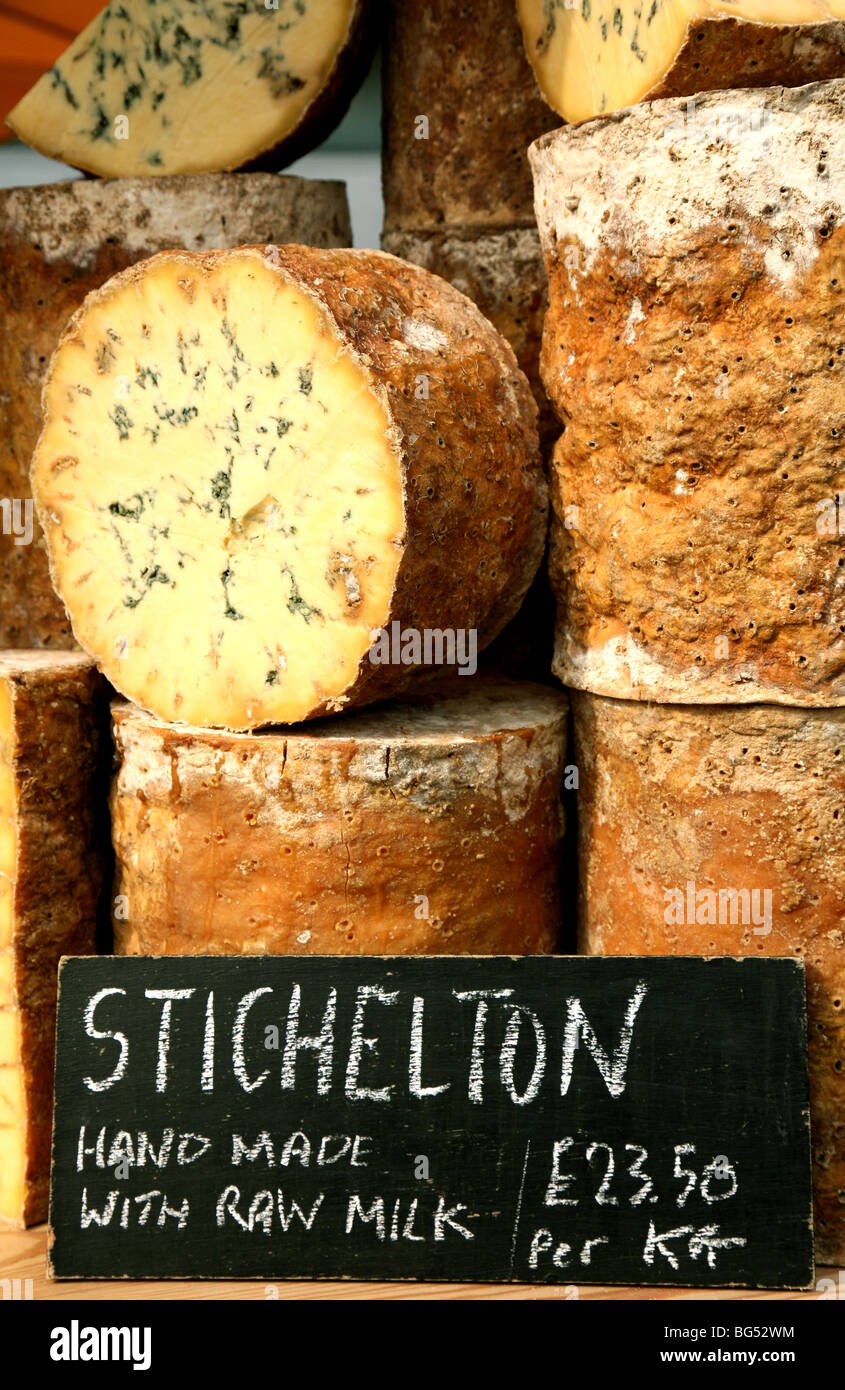 Stichelton cheese made with unpasteurised milk in Jubilee market ...