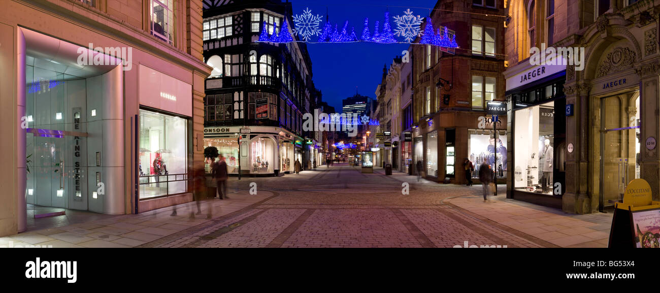 Christmas lights in King Street, Manchester city centre Stock Photo - Alamy