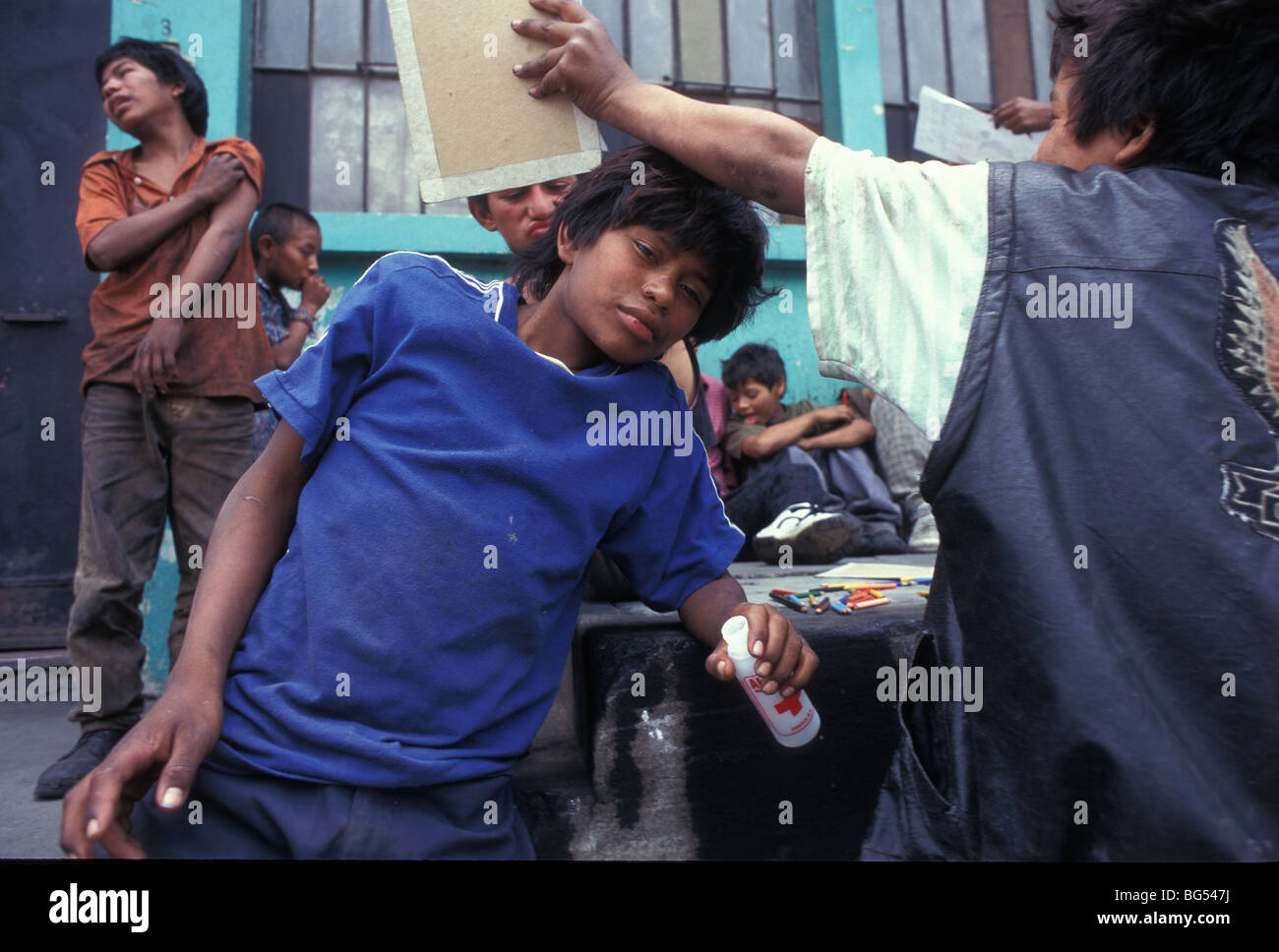Street kids sniffing glue in hi-res stock photography and images - Alamy