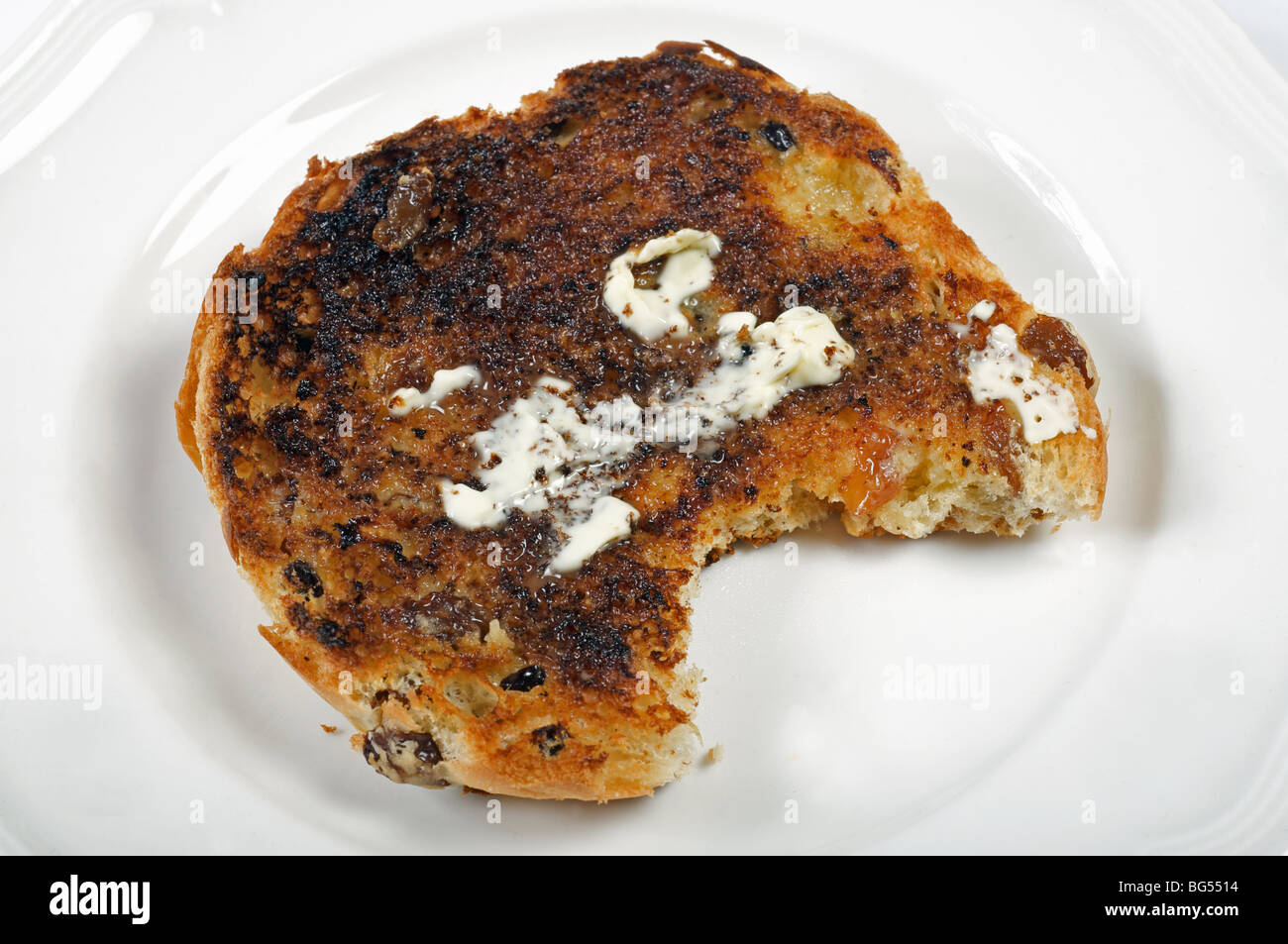 Toasted buttered teacake Stock Photo - Alamy