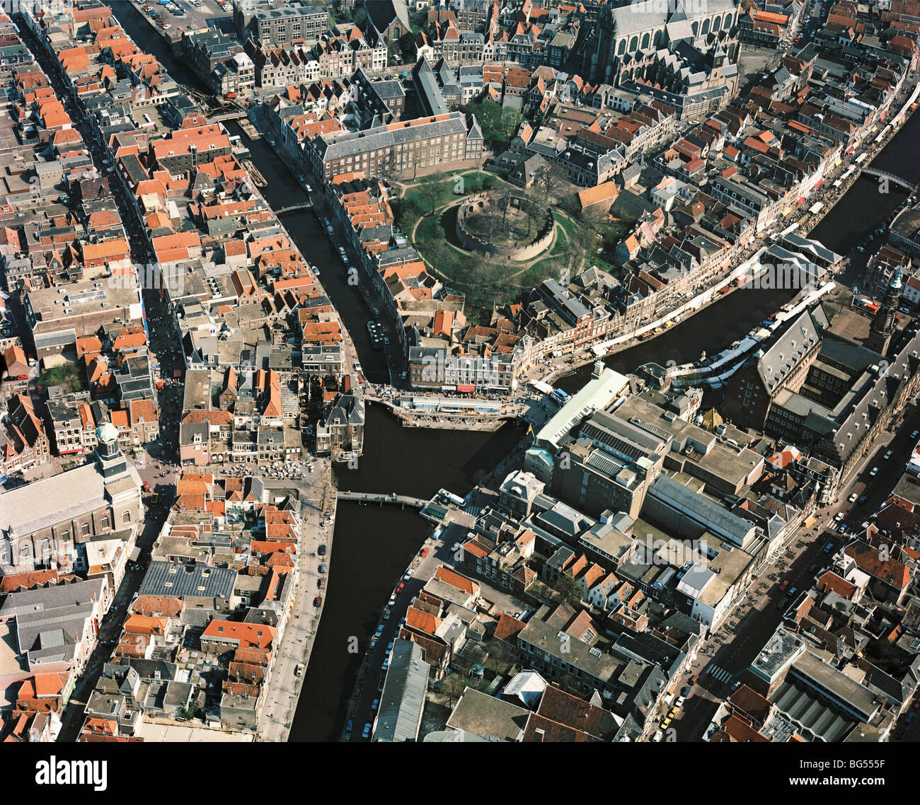 Aerial view of the city of Leiden, Holland Stock Photo - Alamy