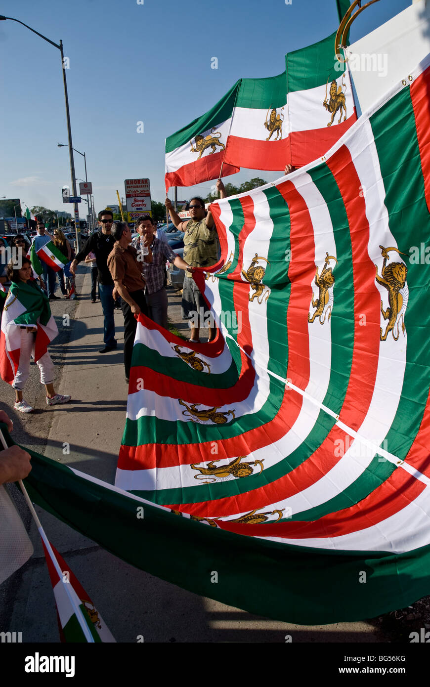 Iranians in Toronto, Canada, demonstrating about the regime and the ...