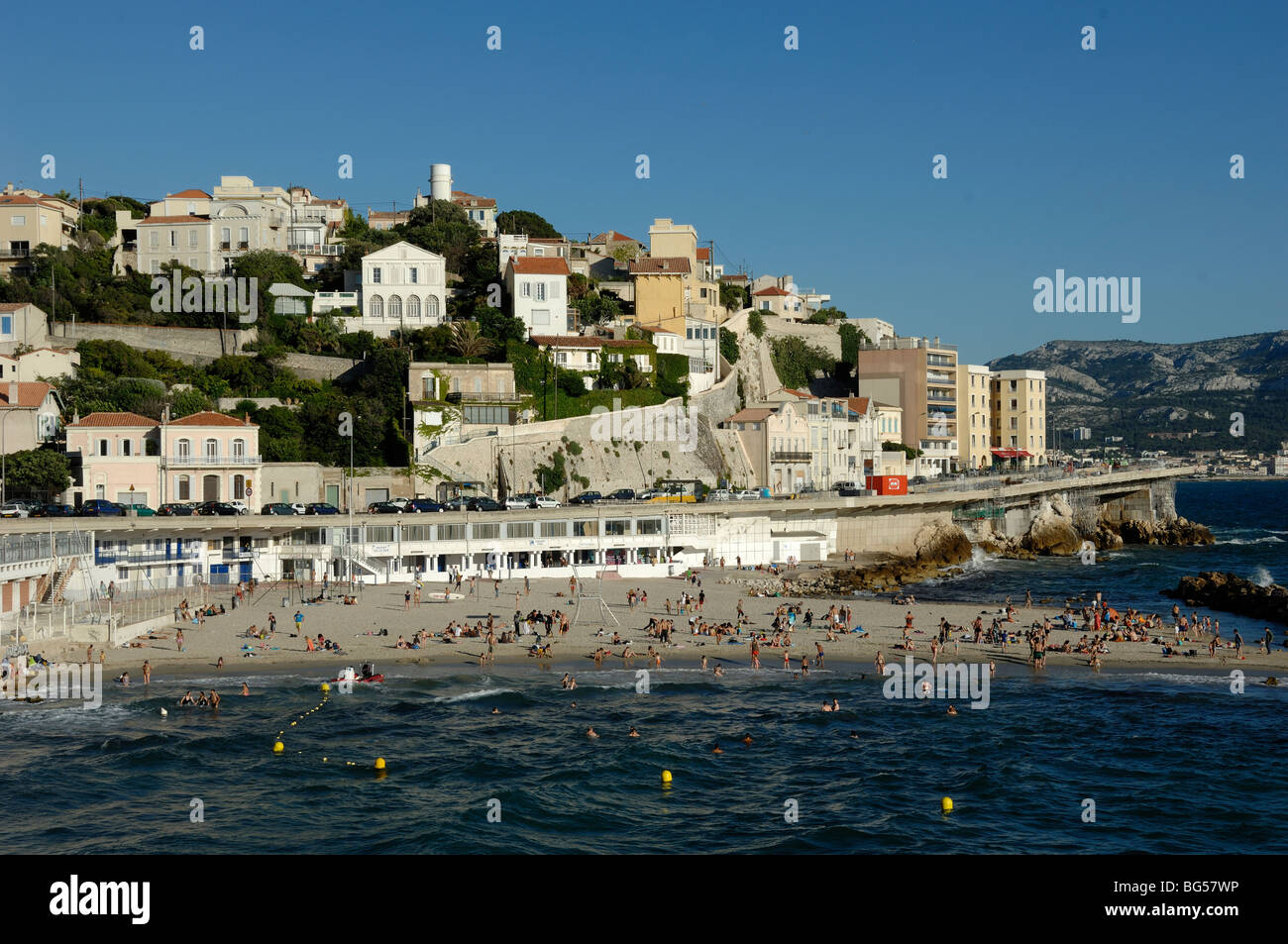 Beach or Plage du Prophète, La Corniche Coast Road, Roucas Blanc ...