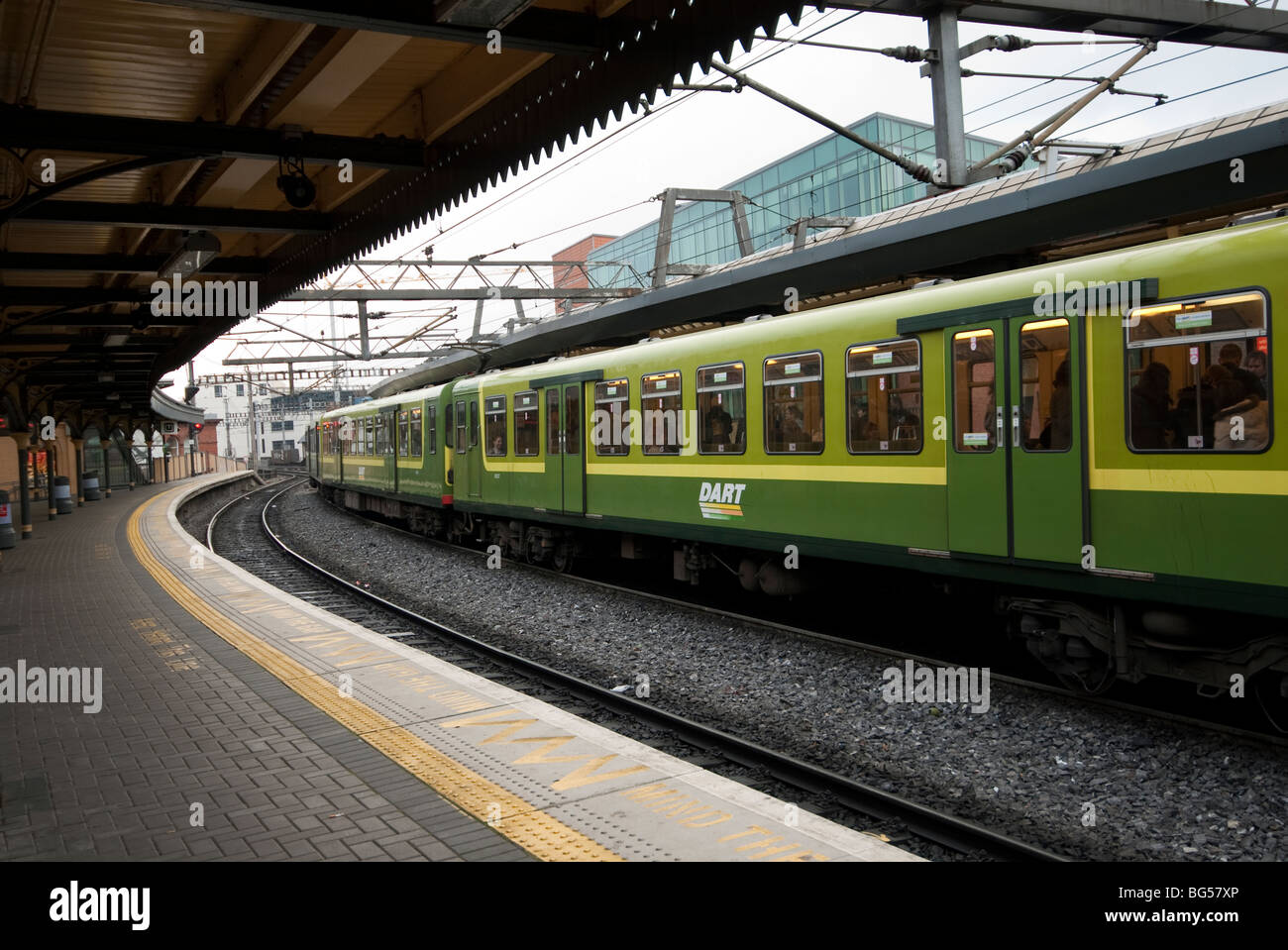 Dart train at platform in Dublin Ireland Stock Photo - Alamy