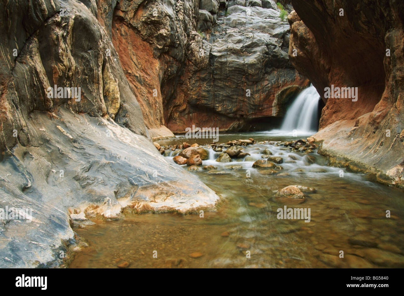 Shinumo Falls with stream, Grand Canyon National Park, Arizona Stock ...