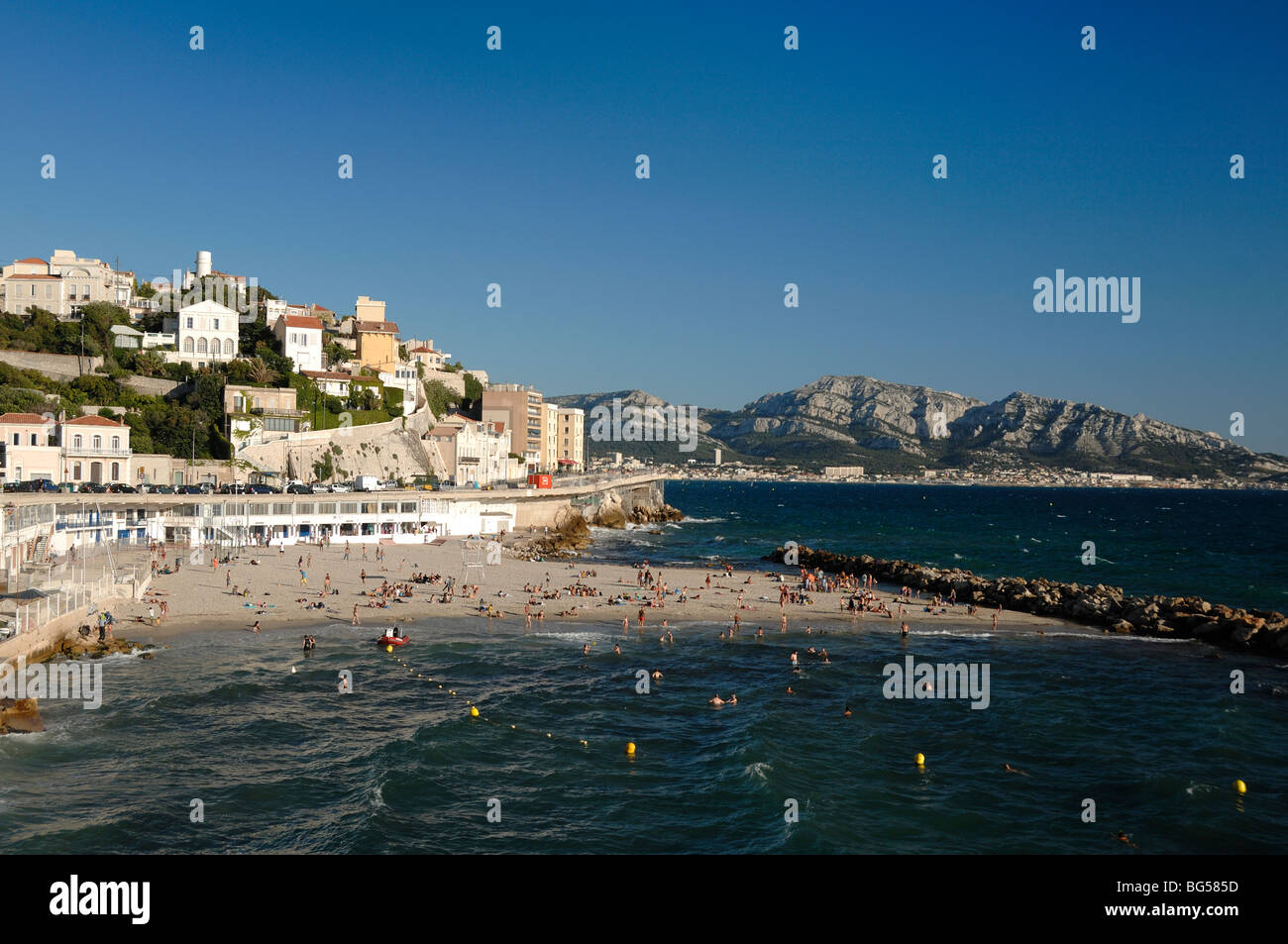 Beach or Plage du Prophète, La Corniche Coast Road, Roucas Blanc ...
