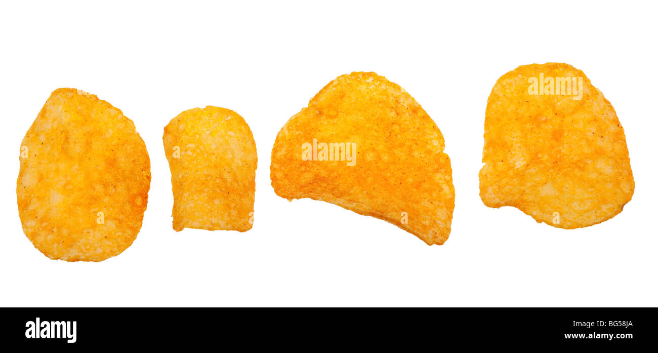 paprika chips isolated on a white background Stock Photo - Alamy
