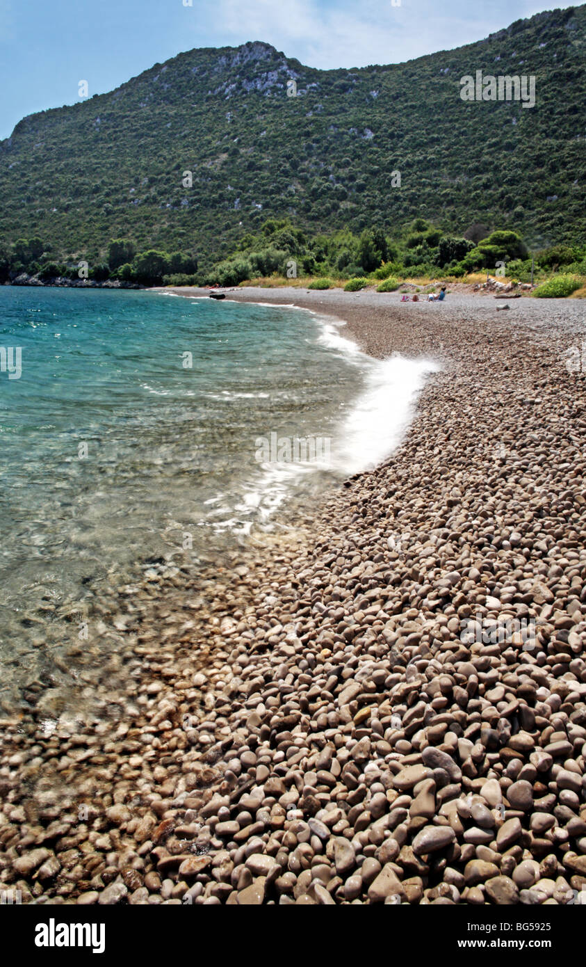 Croatia Adriatic coast Pebbled beach in Duba Peljeska. Peljesac ...