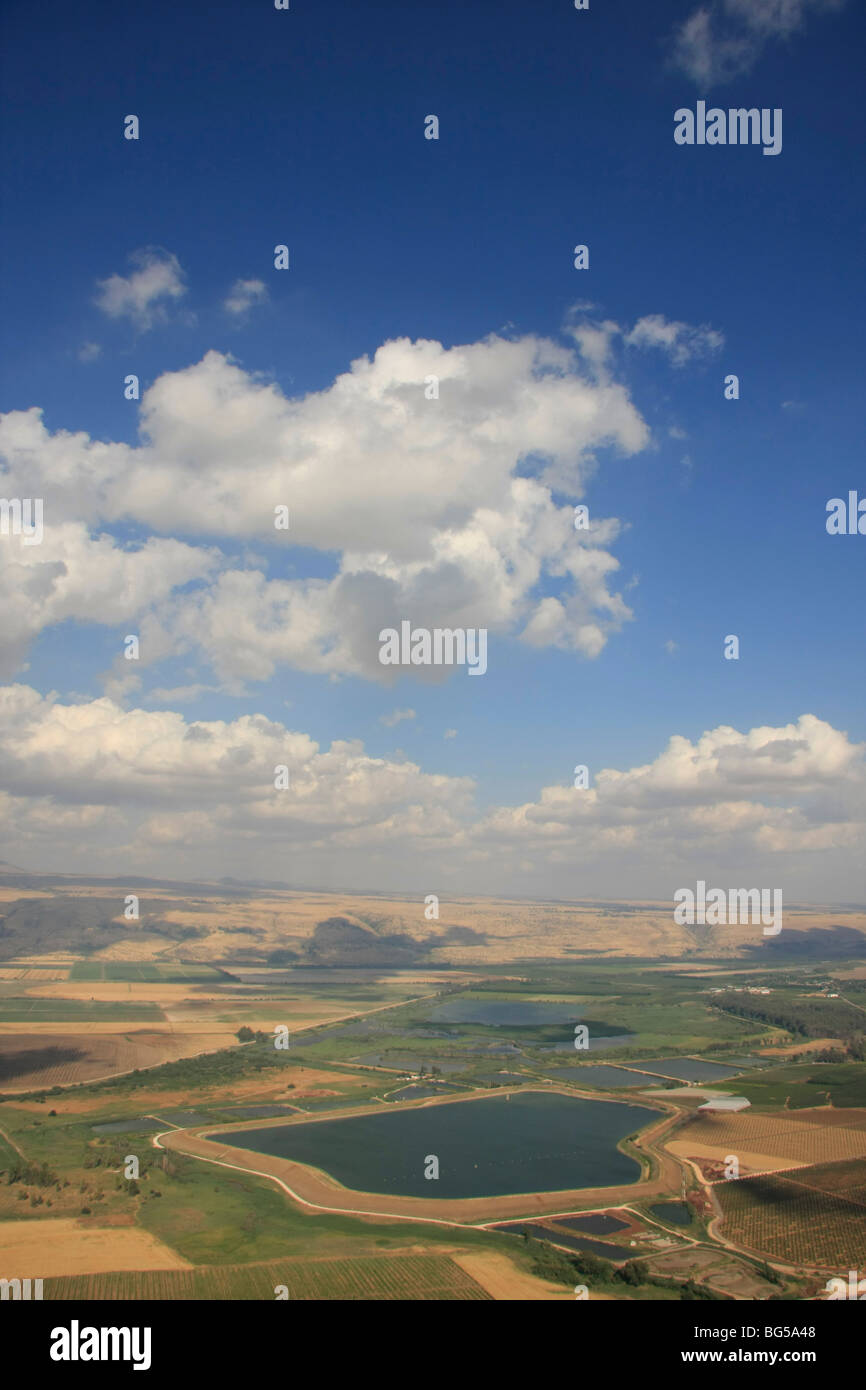 Israel, Upper Galilee, view of the Hula Valley from Keren Naftali Stock ...