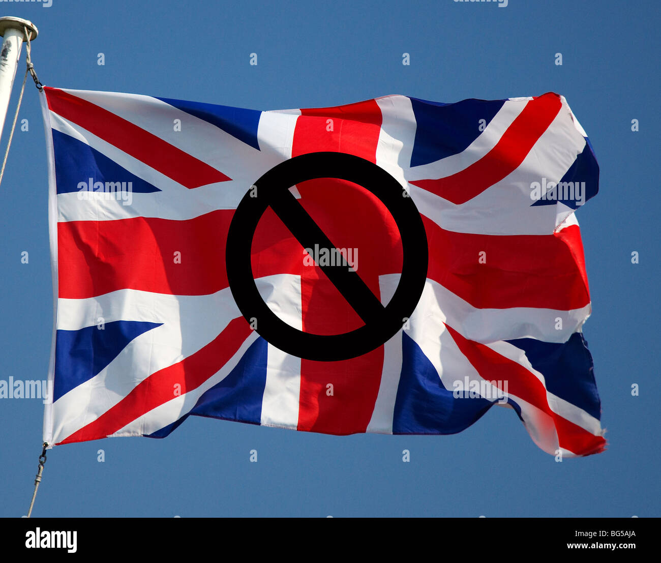 No Admittance Sign on the Union Jack Flag of the United Kingdom Stock ...