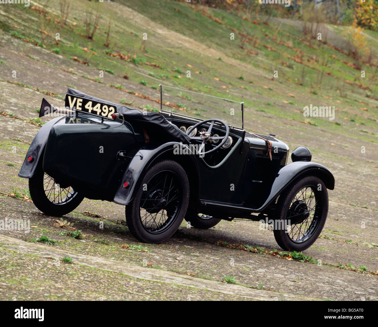 Austin 7 EA sports or Ulster, 1930, on the banking at the Brooklands ...