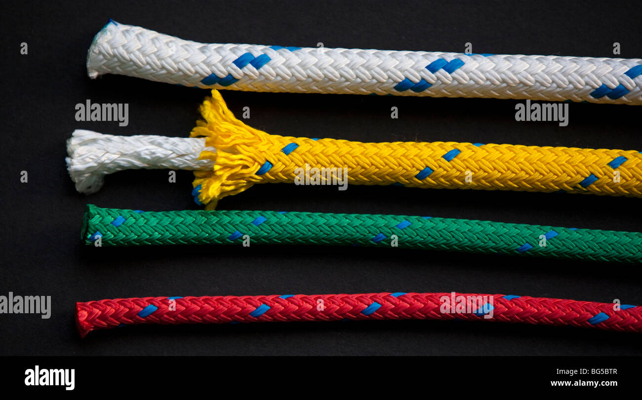 Four Braid on Braid Polyester Yacht Control Lines Stock Photo - Alamy