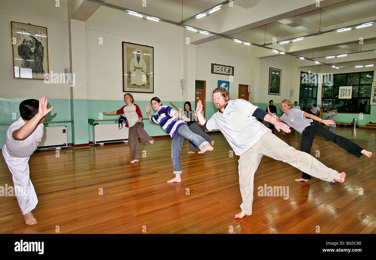 Westerners practice Sunmudo training at Golgul Temple, Buddhist temple ...