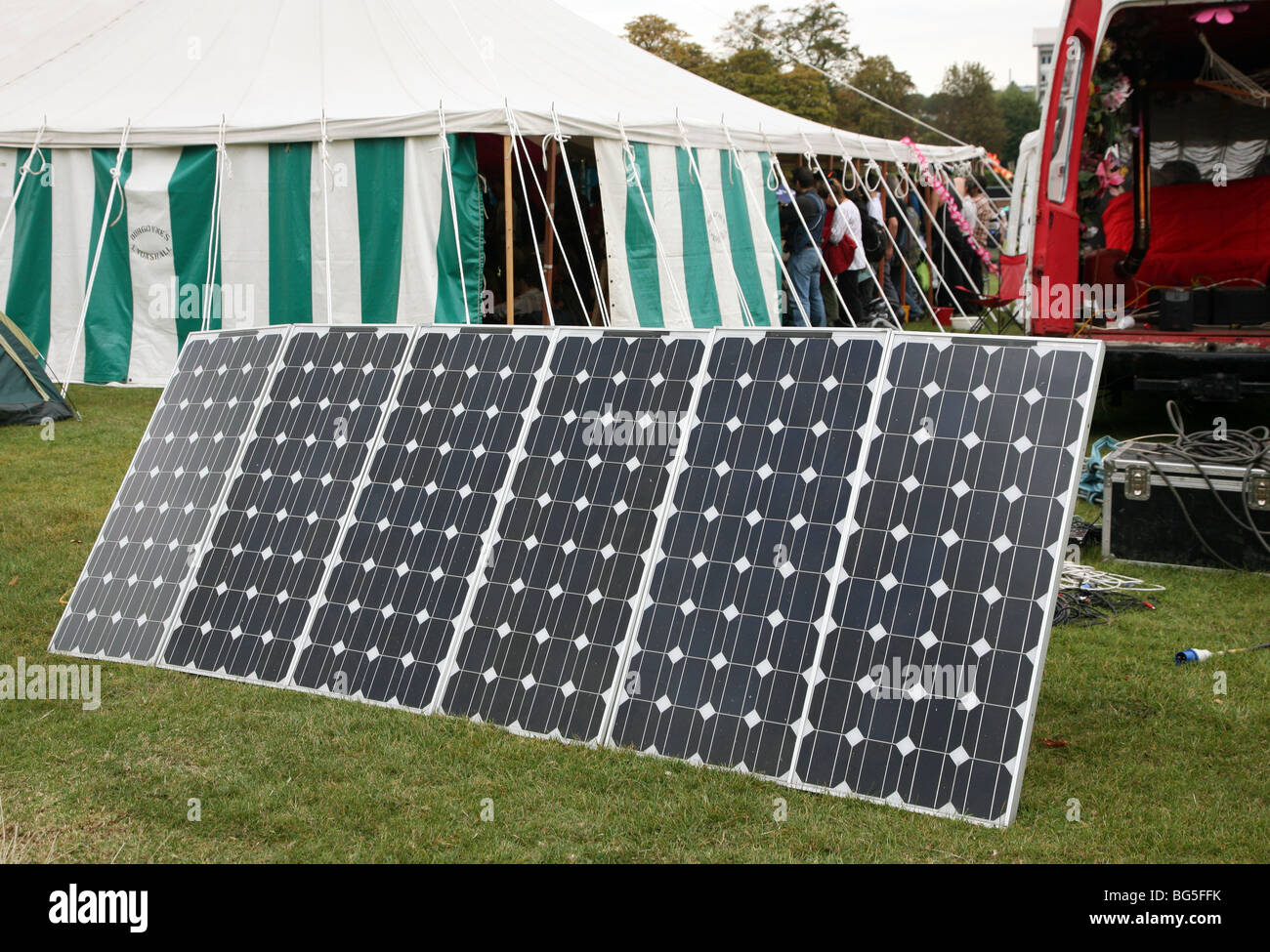 Photovoltaic solar panels at London green fair Stock Photo - Alamy