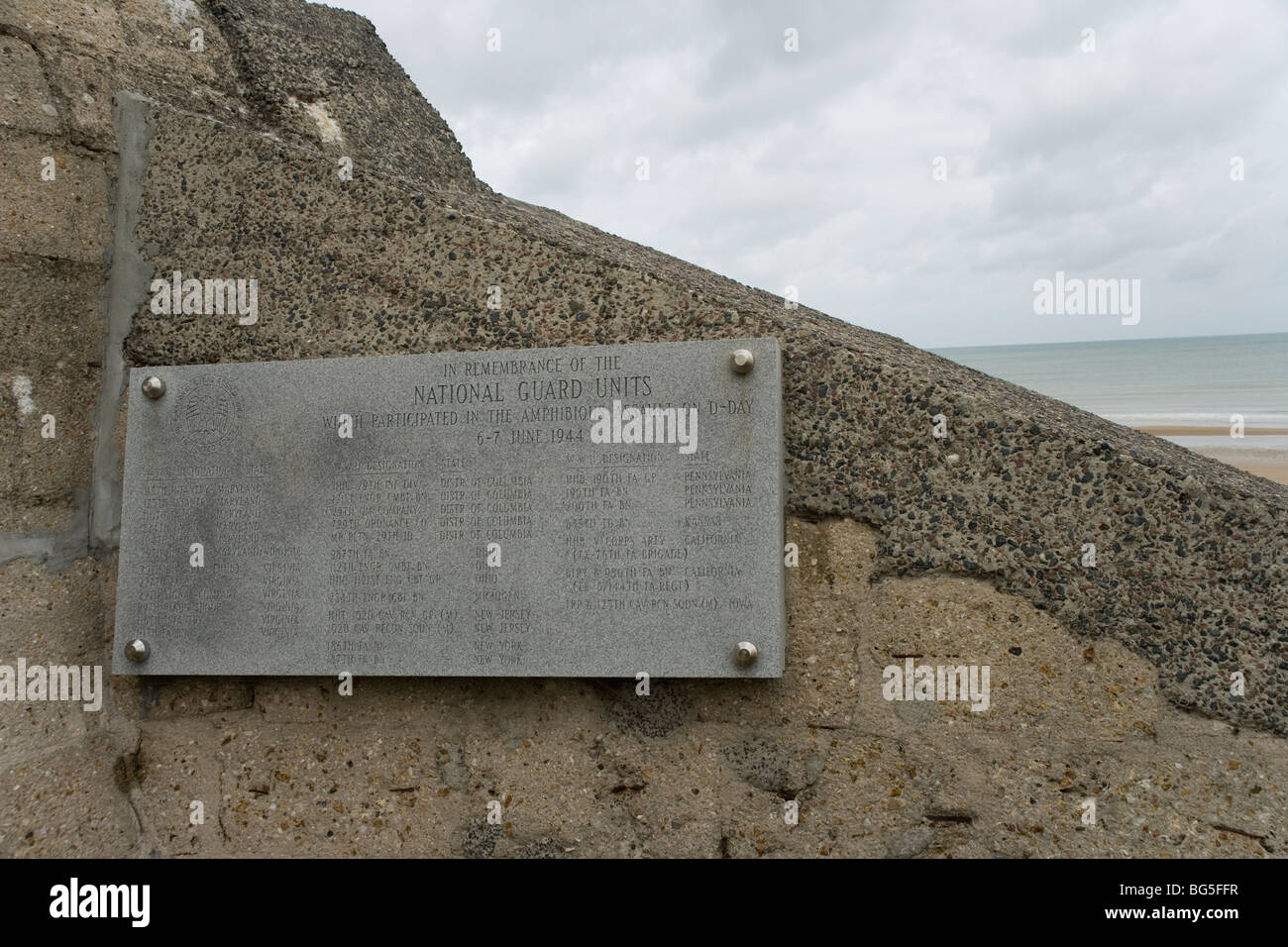National Guard Memorial at Vierville sur Mer built on German blockhouse ...