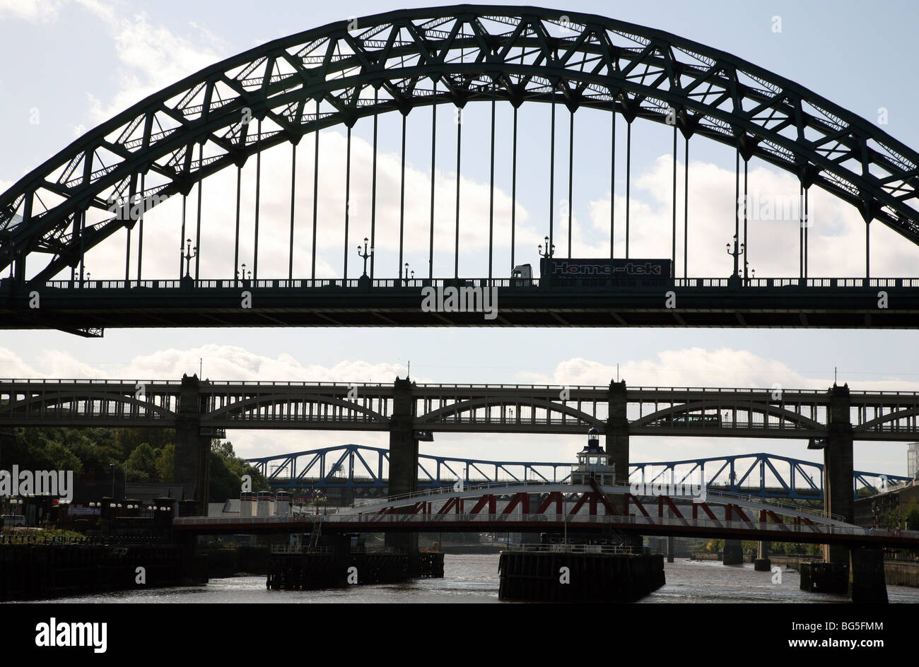 Bridges across River Tyne, Newcastle Stock Photo - Alamy