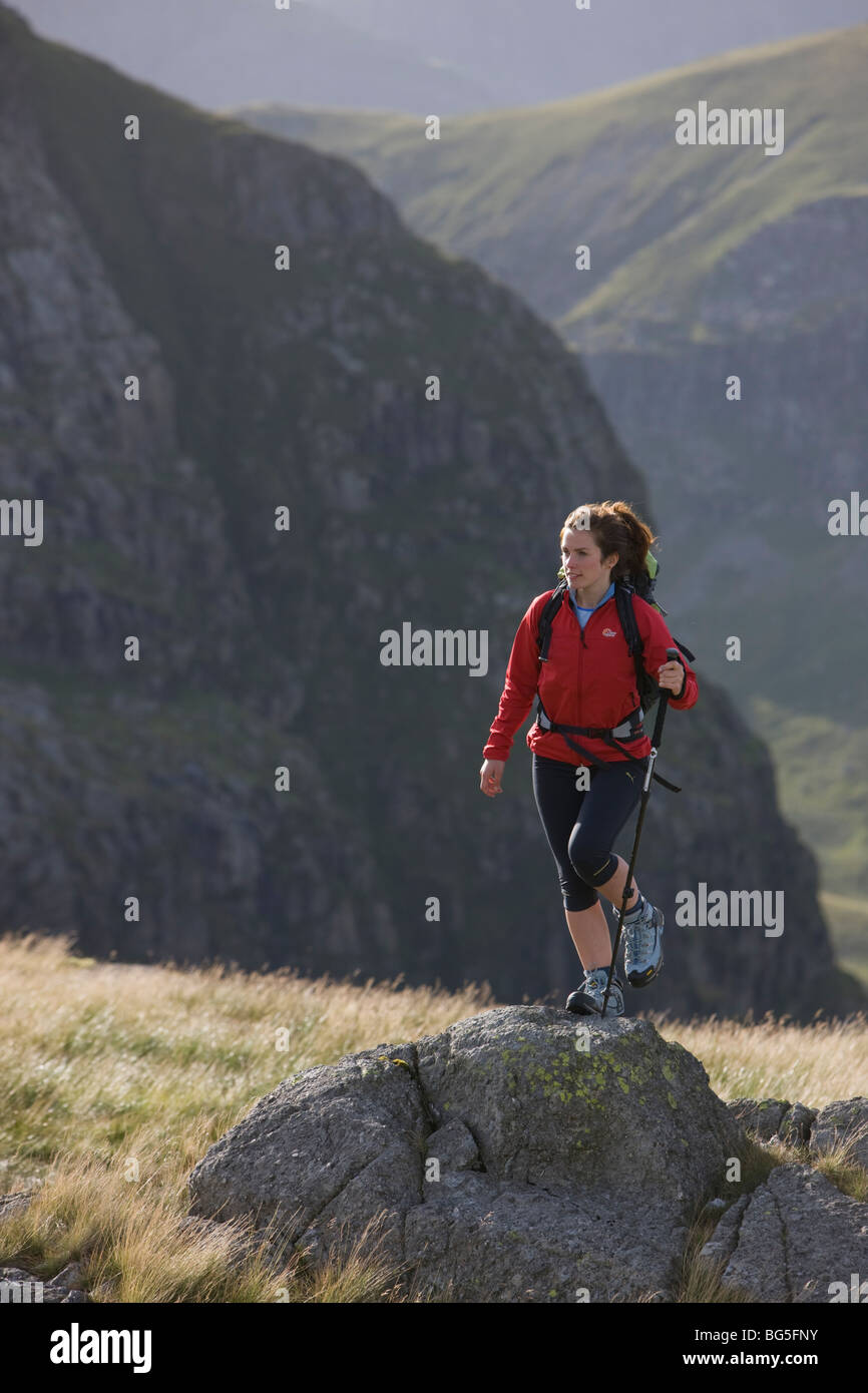 Female hill walker in the English Lake District Stock Photo - Alamy