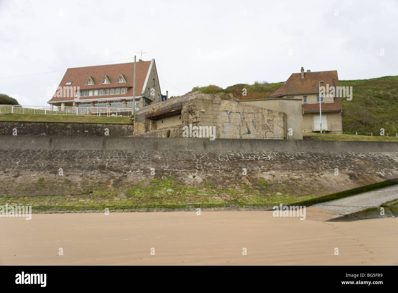 Omaha beach scene of the American landings at Vierville sur Mer on D ...