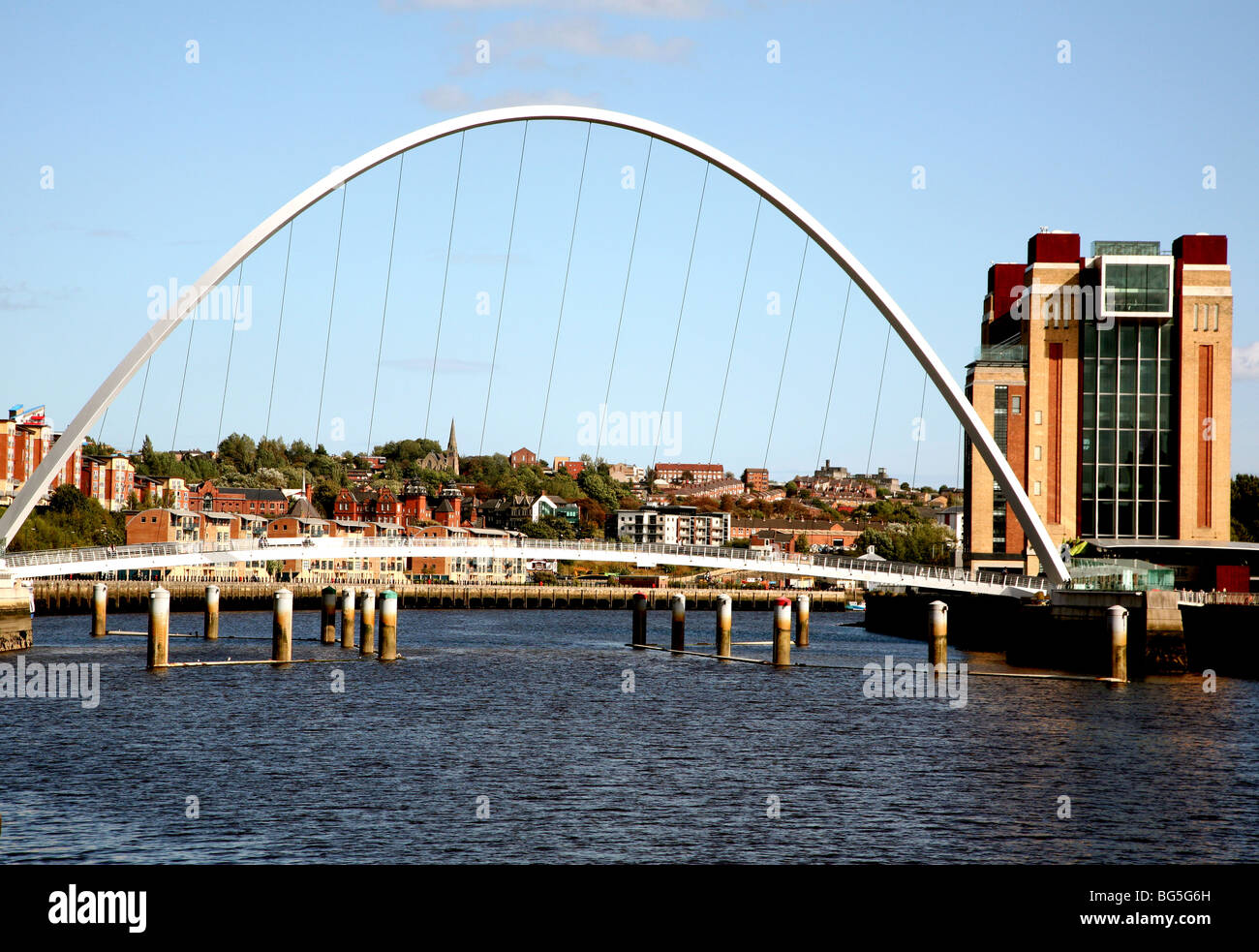 Millennium Bridge and Baltic Centre on River Tyne, Newcastle Stock ...