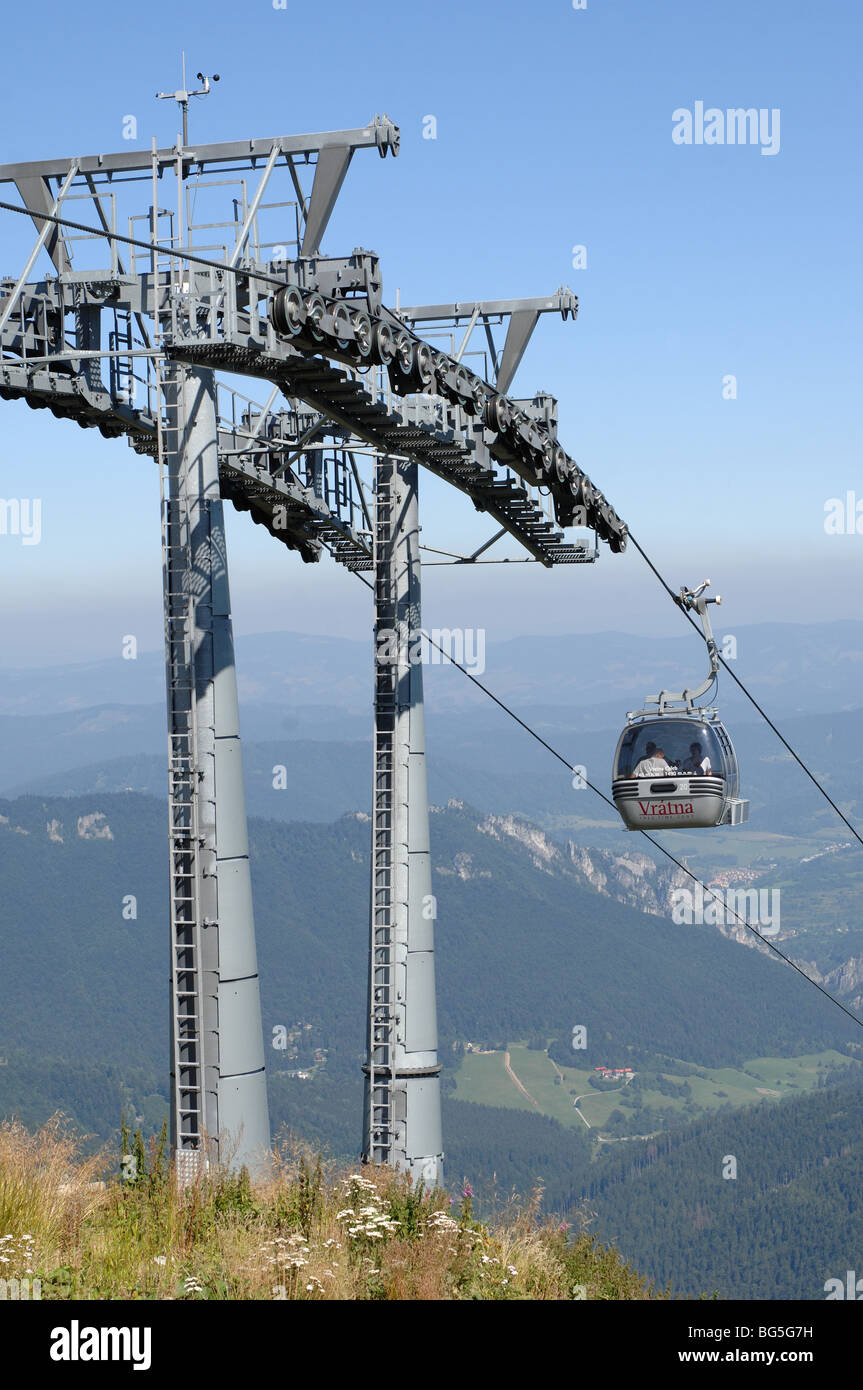 Ski lift to the top of Chleb mountain in the Vratna region in Mala ...