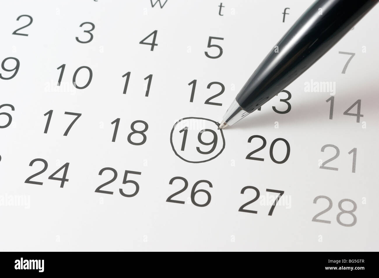Circling the date hi-res stock photography and images - Alamy