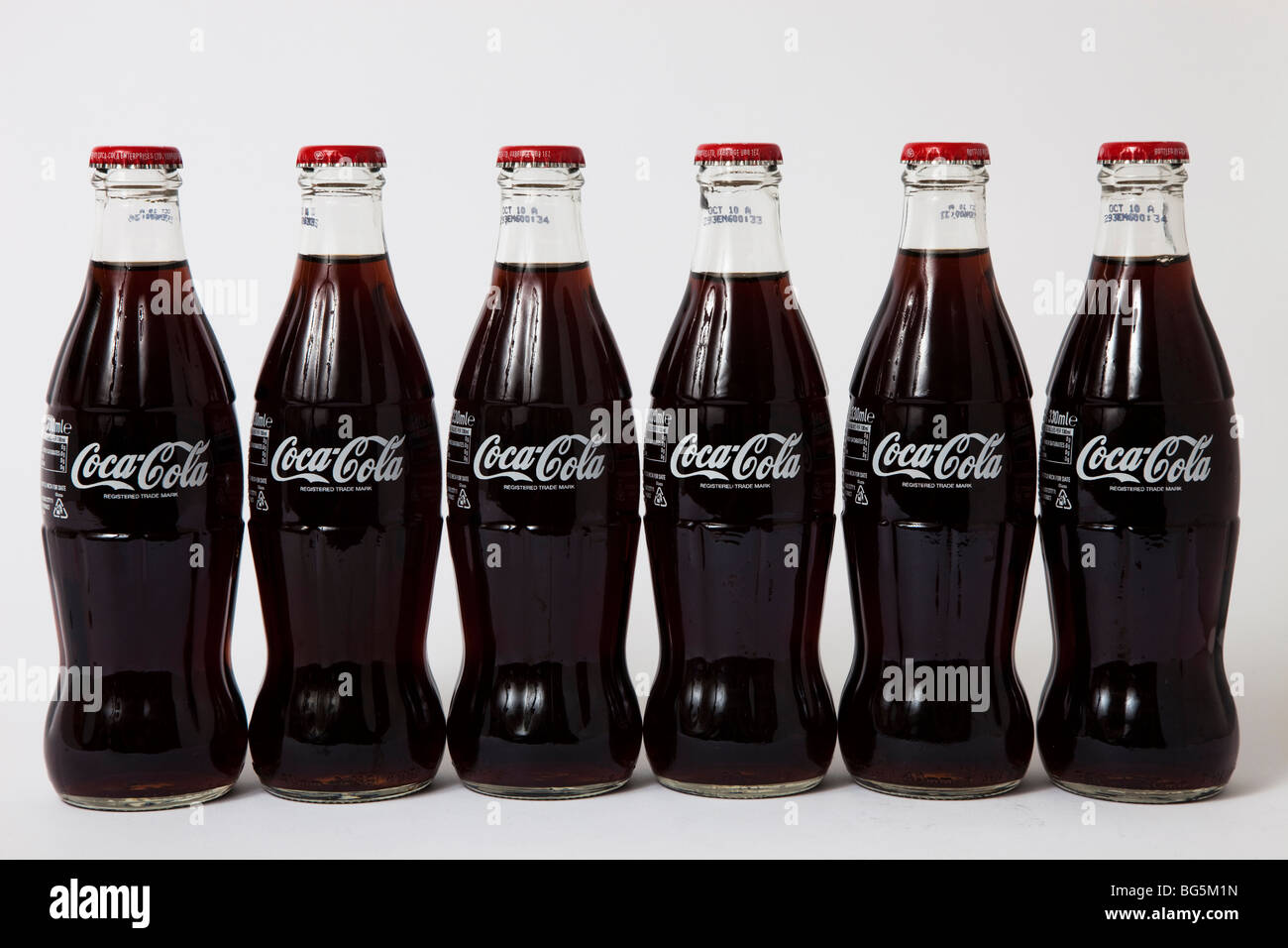 coca cola coke bottles bottle glass Stock Photo - Alamy