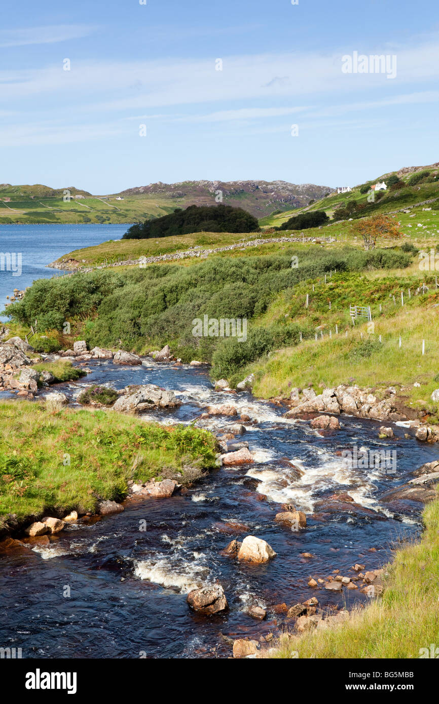 Achriesgill Water flowing out of Loch Inchard near Achriesgill ...