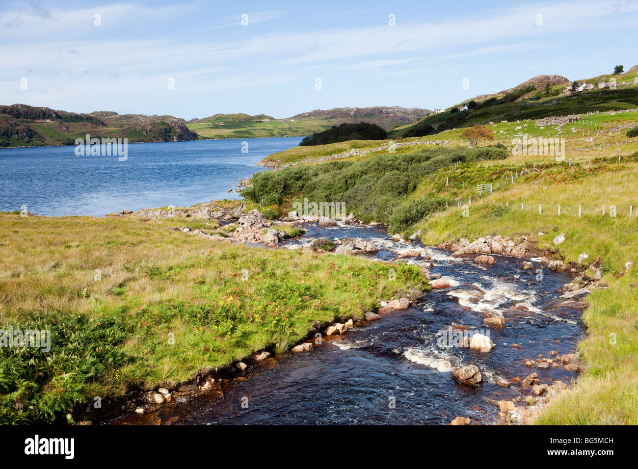 Achriesgill Water flowing out of Loch Inchard near Achriesgill ...