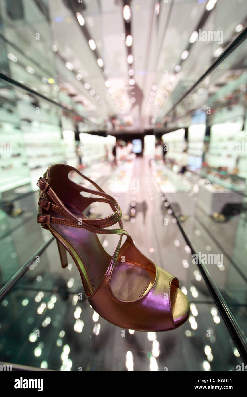Shoe in a window display, Dubai, United Arab Emirates Stock Photo - Alamy