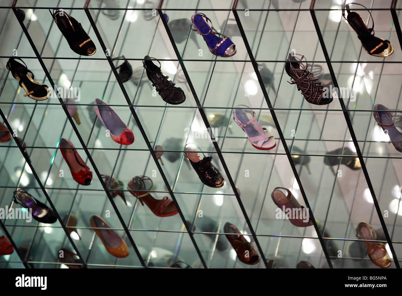 Shoes in a window display, Dubai, United Arab Emirates Stock Photo - Alamy