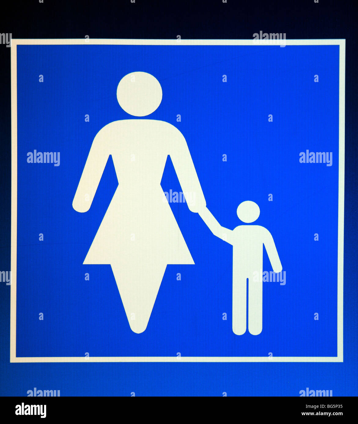 A sign with a mother and a child Stock Photo - Alamy