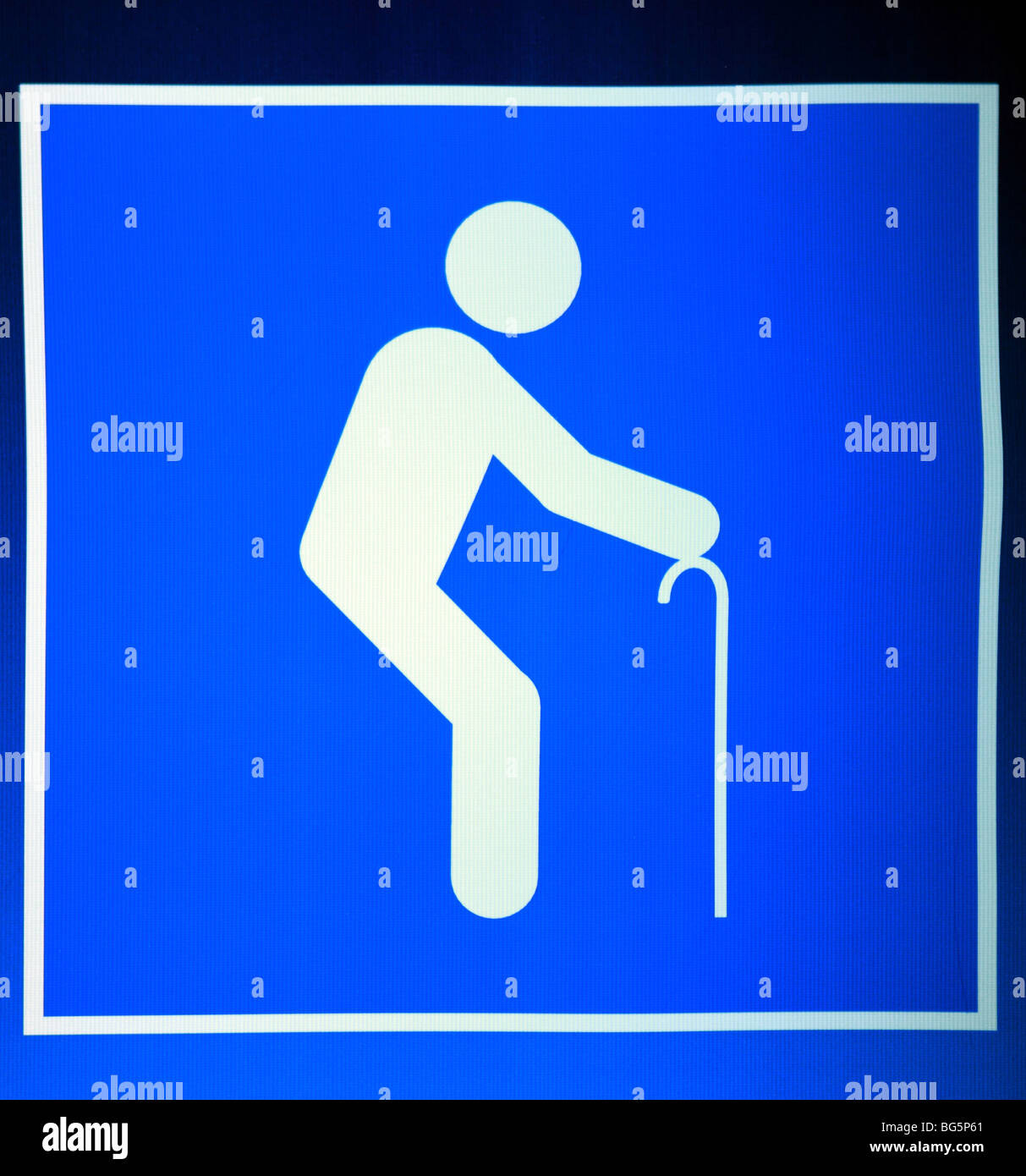 A sign with an old man Stock Photo - Alamy