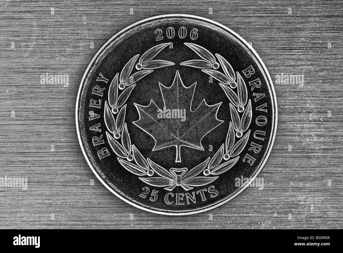 2006 quarter depicting the Canadian Medal of Bravery Stock Photo - Alamy