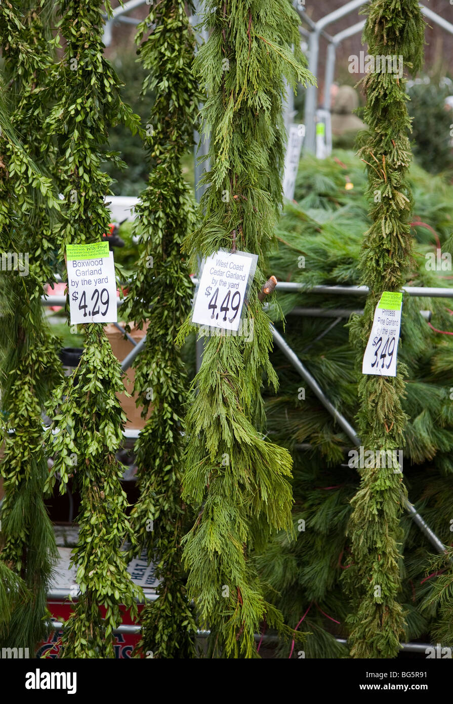 Garland on display Stock Photo - Alamy