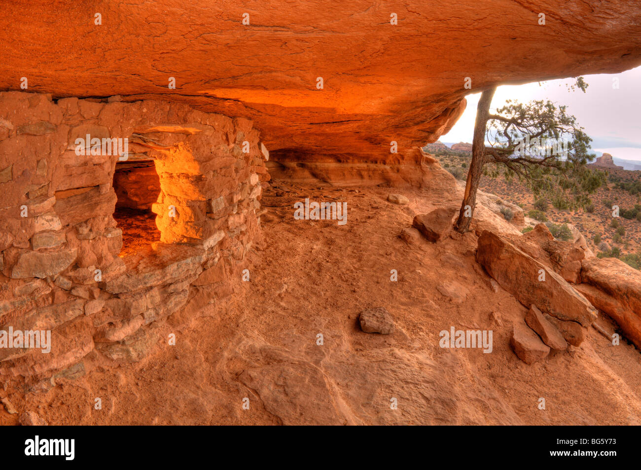 Anasazi granaries on Aztec Butte, Island in the Sky, Canyonlands ...