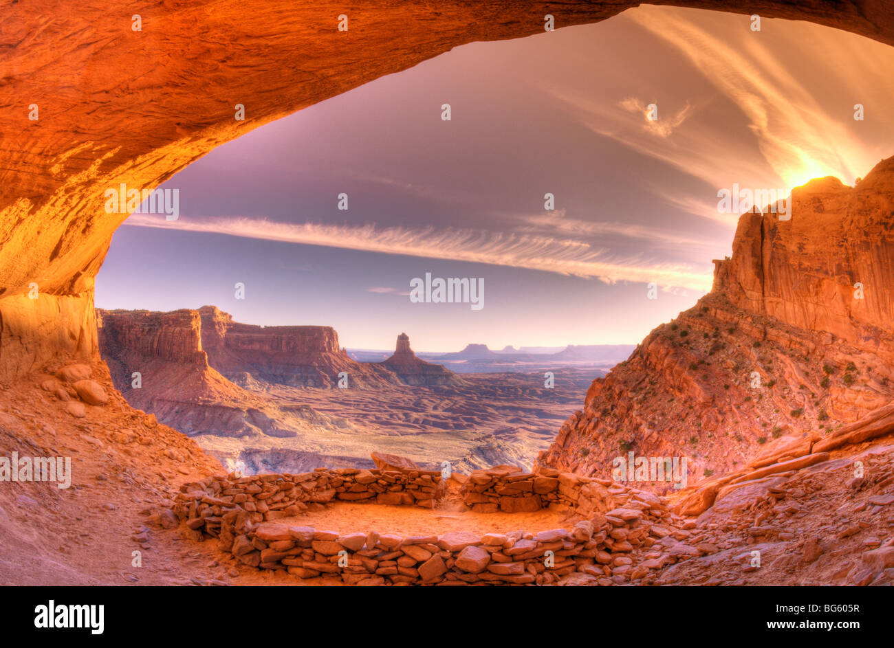 Evening light on False Kiva, Island in the Sky, Canyonlands National ...