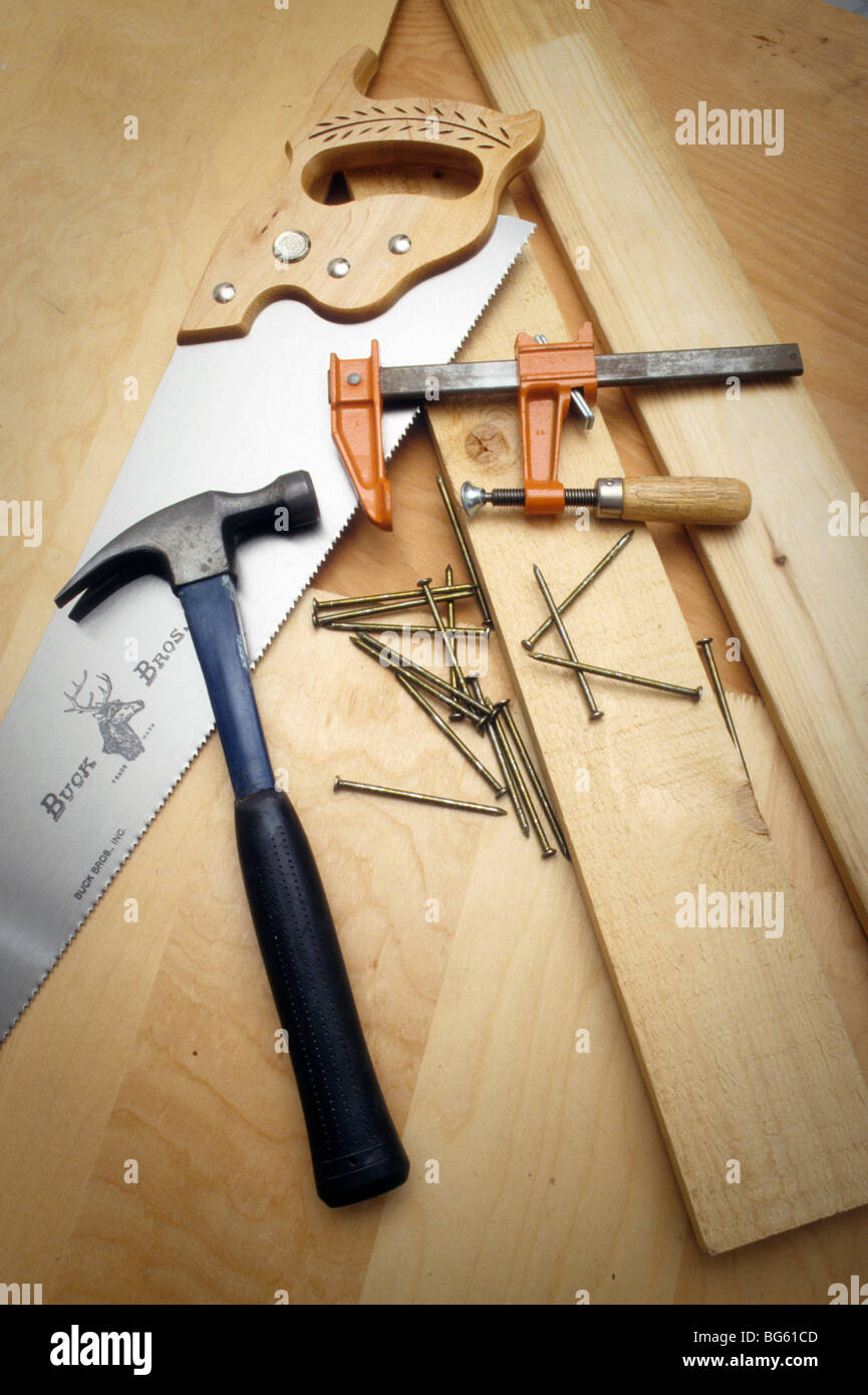 wood carpenter build equipment board hand Stock Photo - Alamy