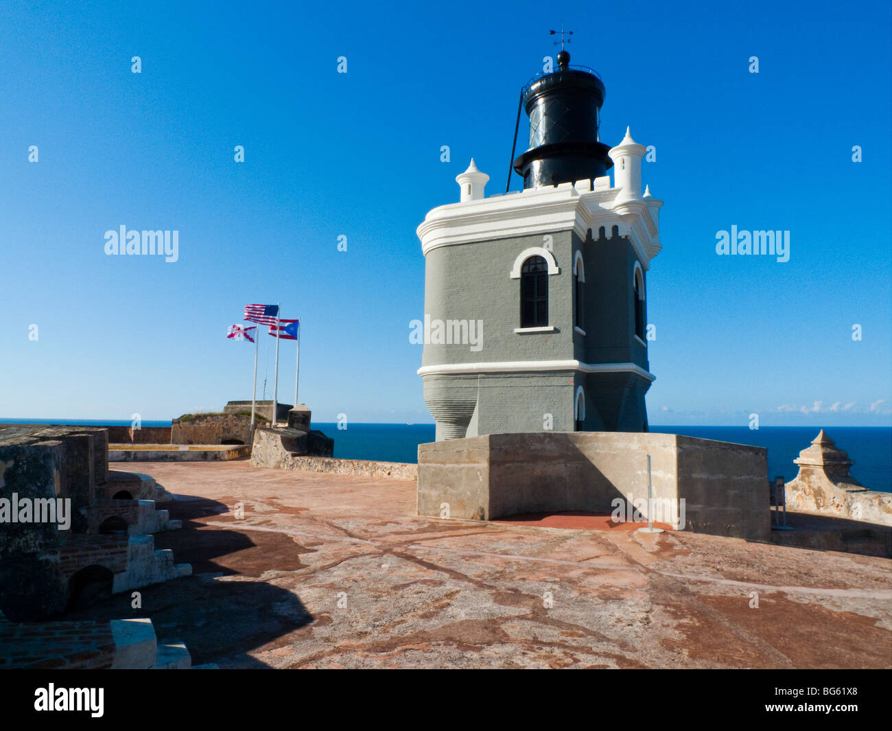 Low Angle View of the El Morro Lighthouse, Old San Juan, Puerto Rico ...