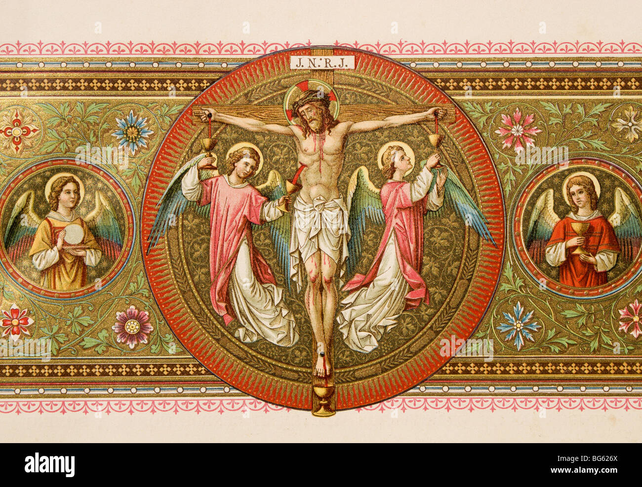 Jesus christ on cross angels hi-res stock photography and images - Alamy