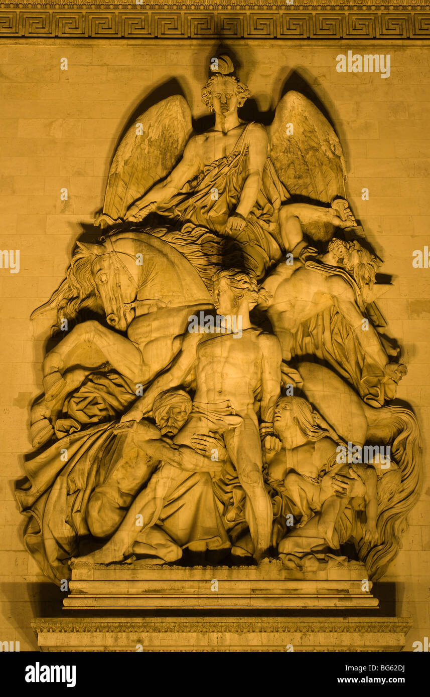 Paris - relief from Triumph arch Stock Photo - Alamy