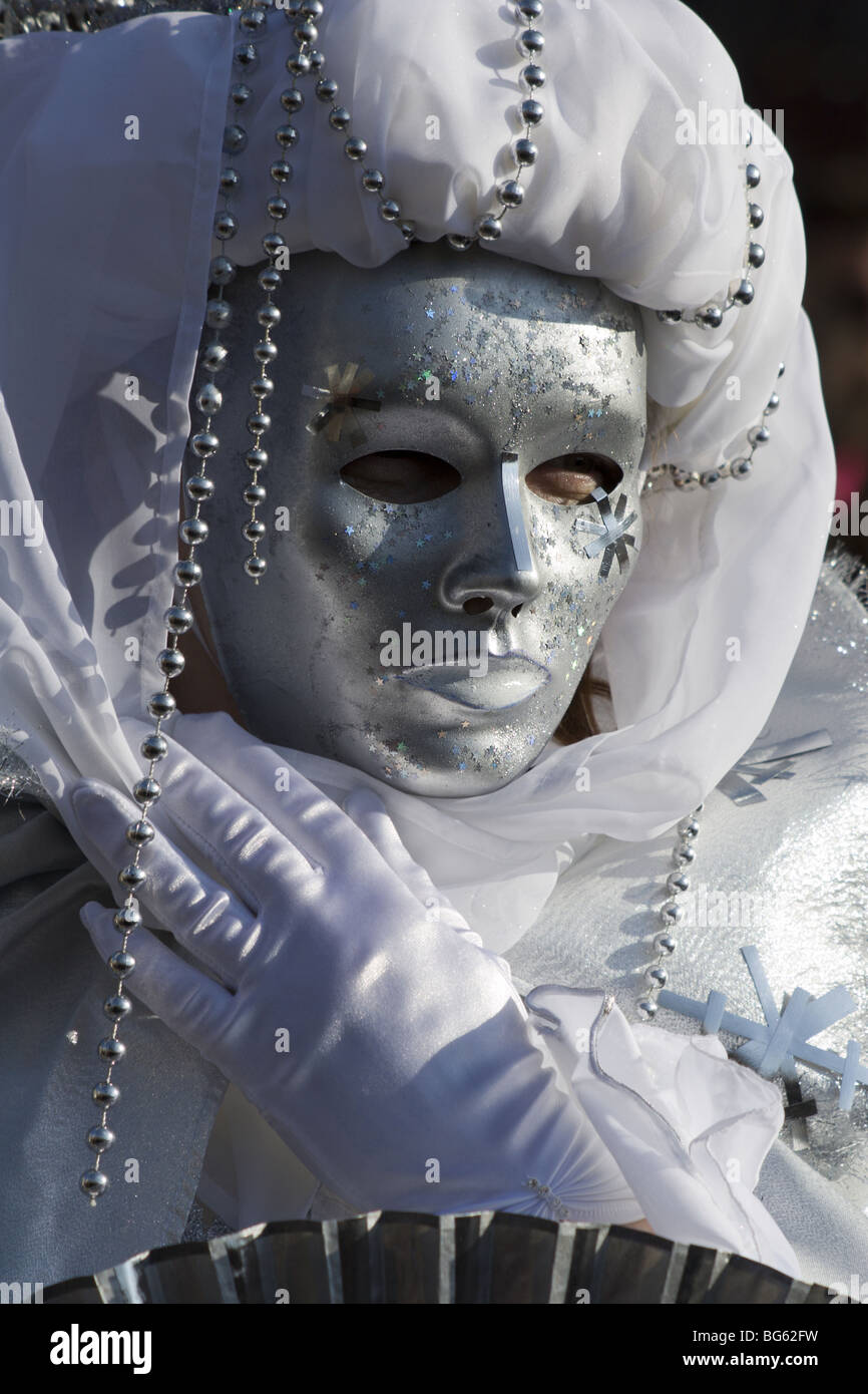 mask from venice carnival - silver Stock Photo - Alamy